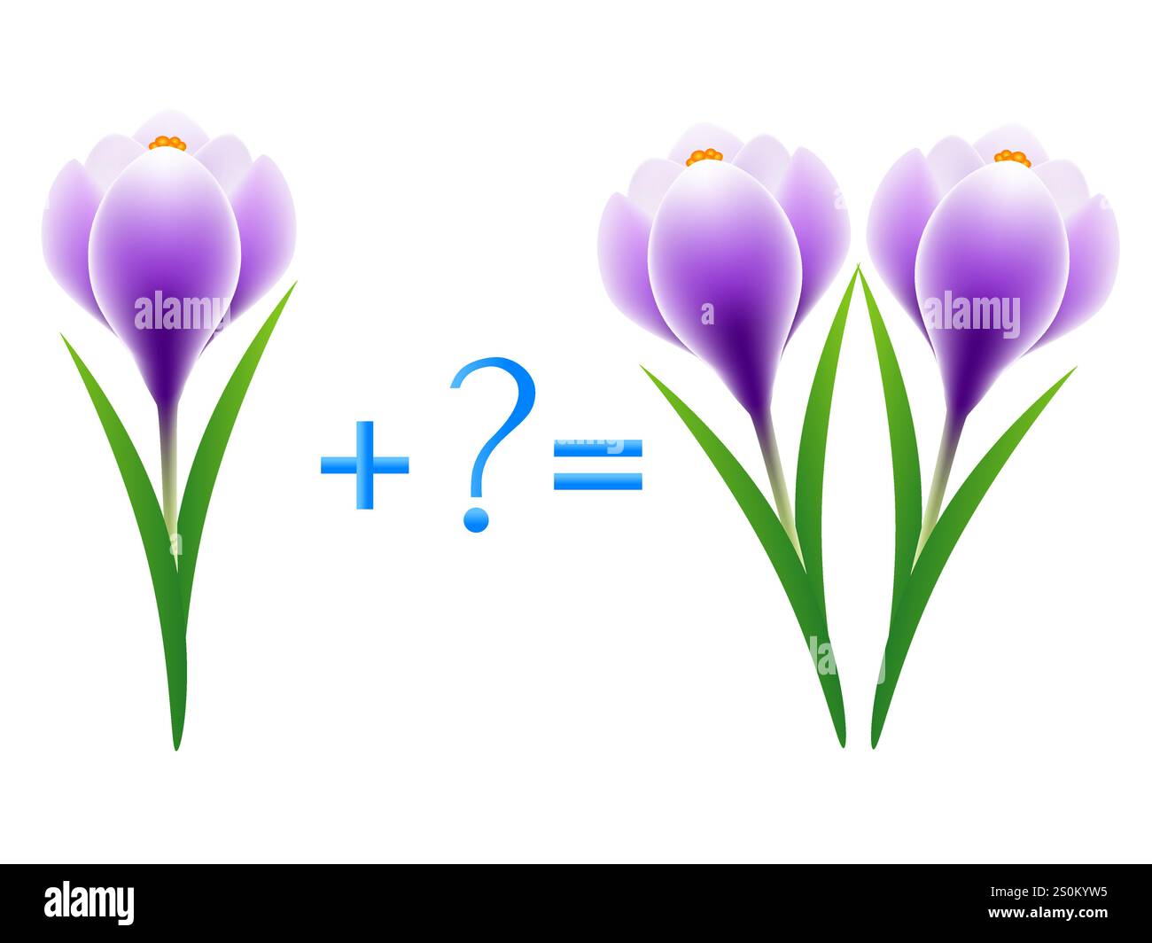 Educational game for children, illustration of mathematical addition ...