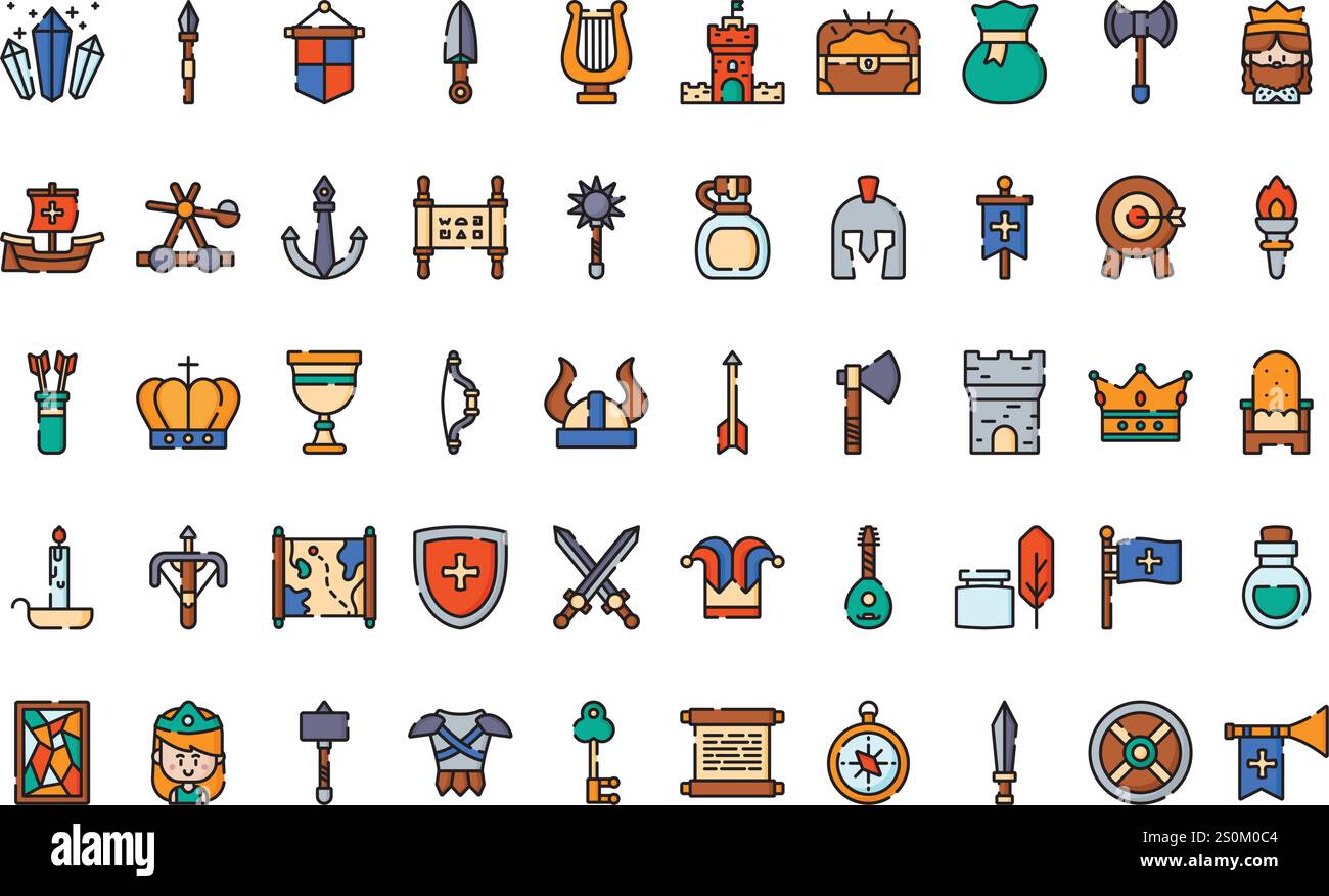 Medieval icons High-Quality Vector Icons Collection with Editable ...