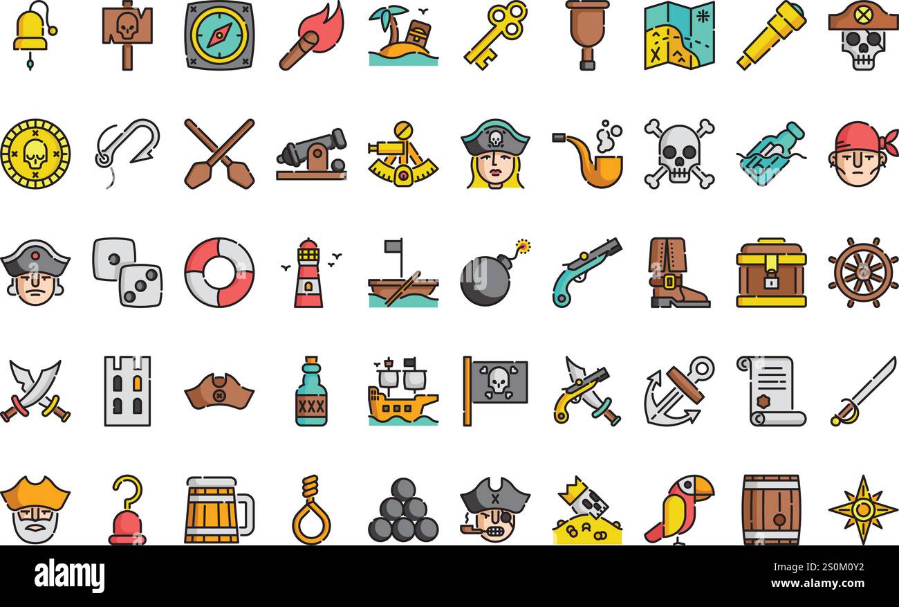 Pirates icons High-Quality Vector Icons Collection with Editable Stroke ...