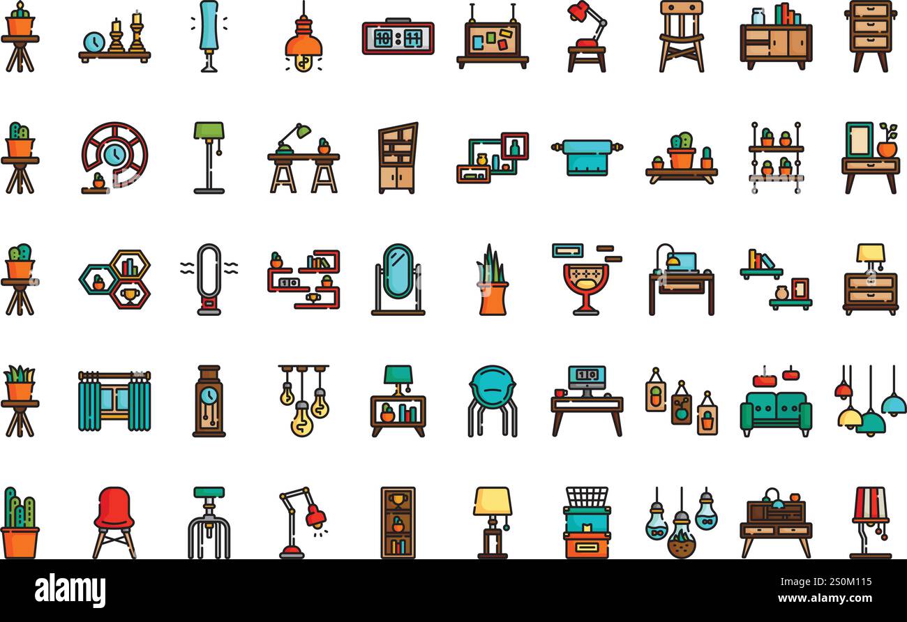 Home decoration icons High-Quality Vector Icons Collection with ...