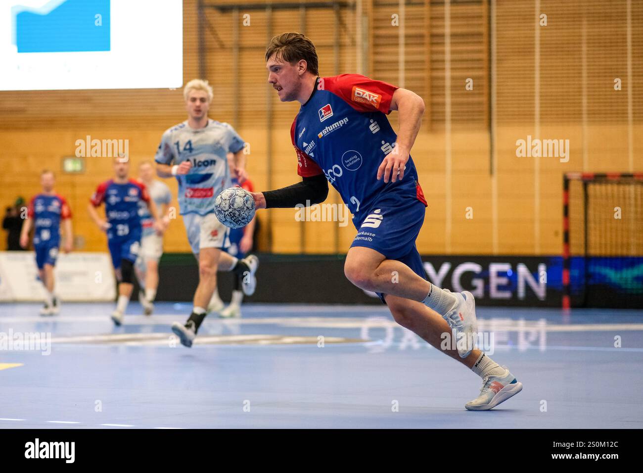 Daniel Blomgren (HBW Balingen-Weilstetten, #02) am Ball, GER, TV Grosswallstadt vs. HBW Balingen ...