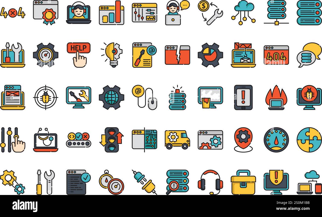 Web maintenance icons High-Quality Vector Icons Collection with ...
