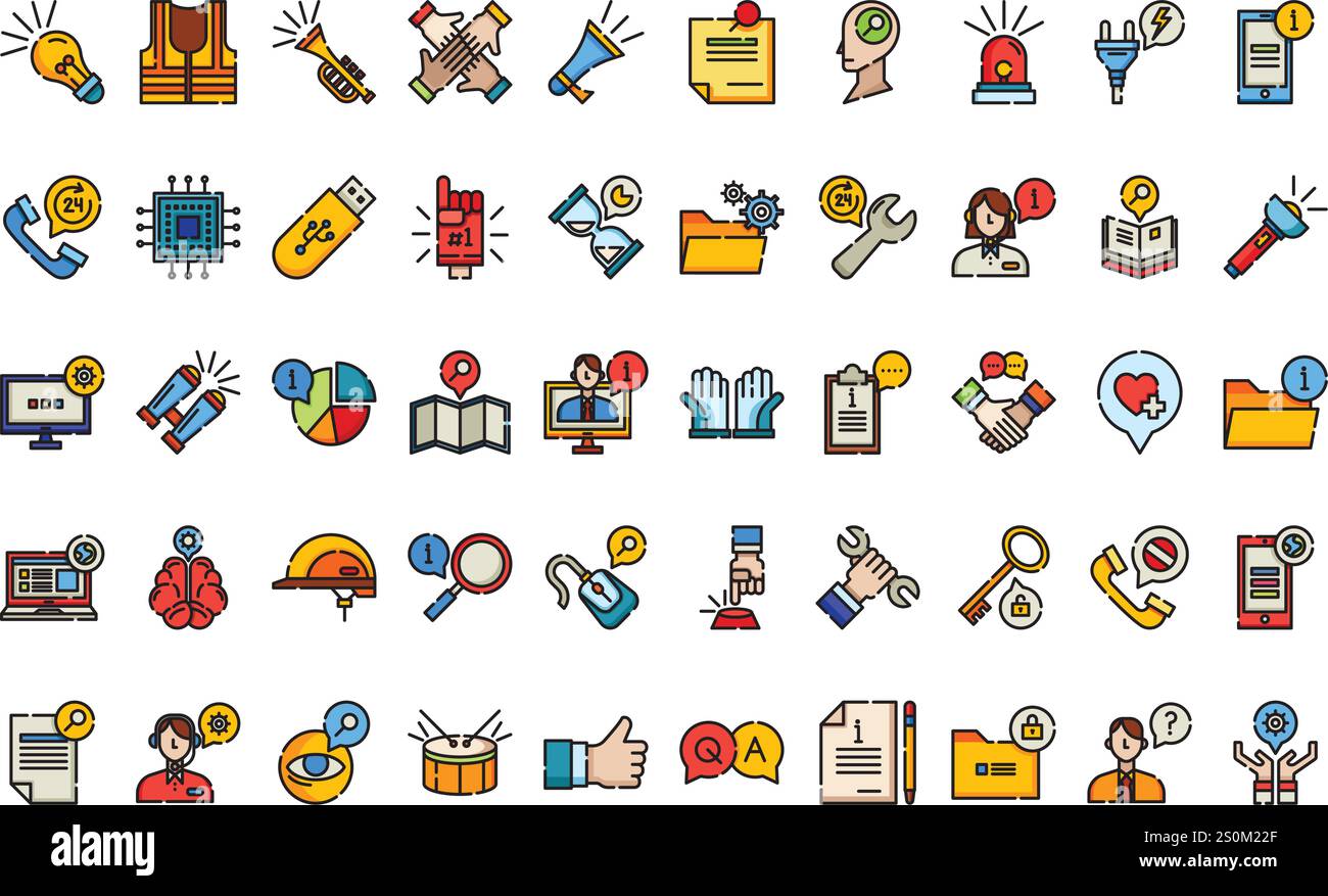 Help and support icons High-Quality Vector Icons Collection with ...