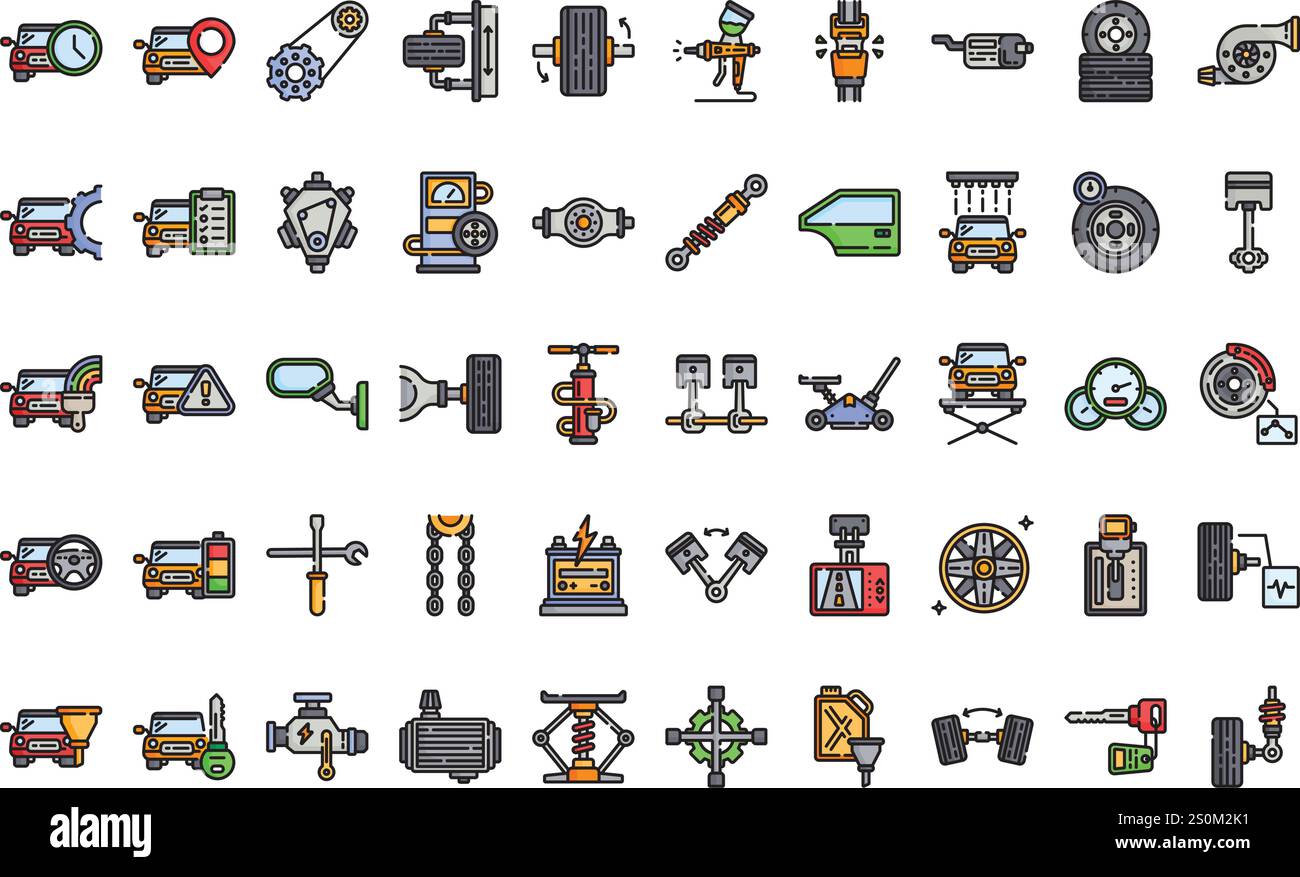 Car garage icons High-Quality Vector Icons Collection with Editable ...