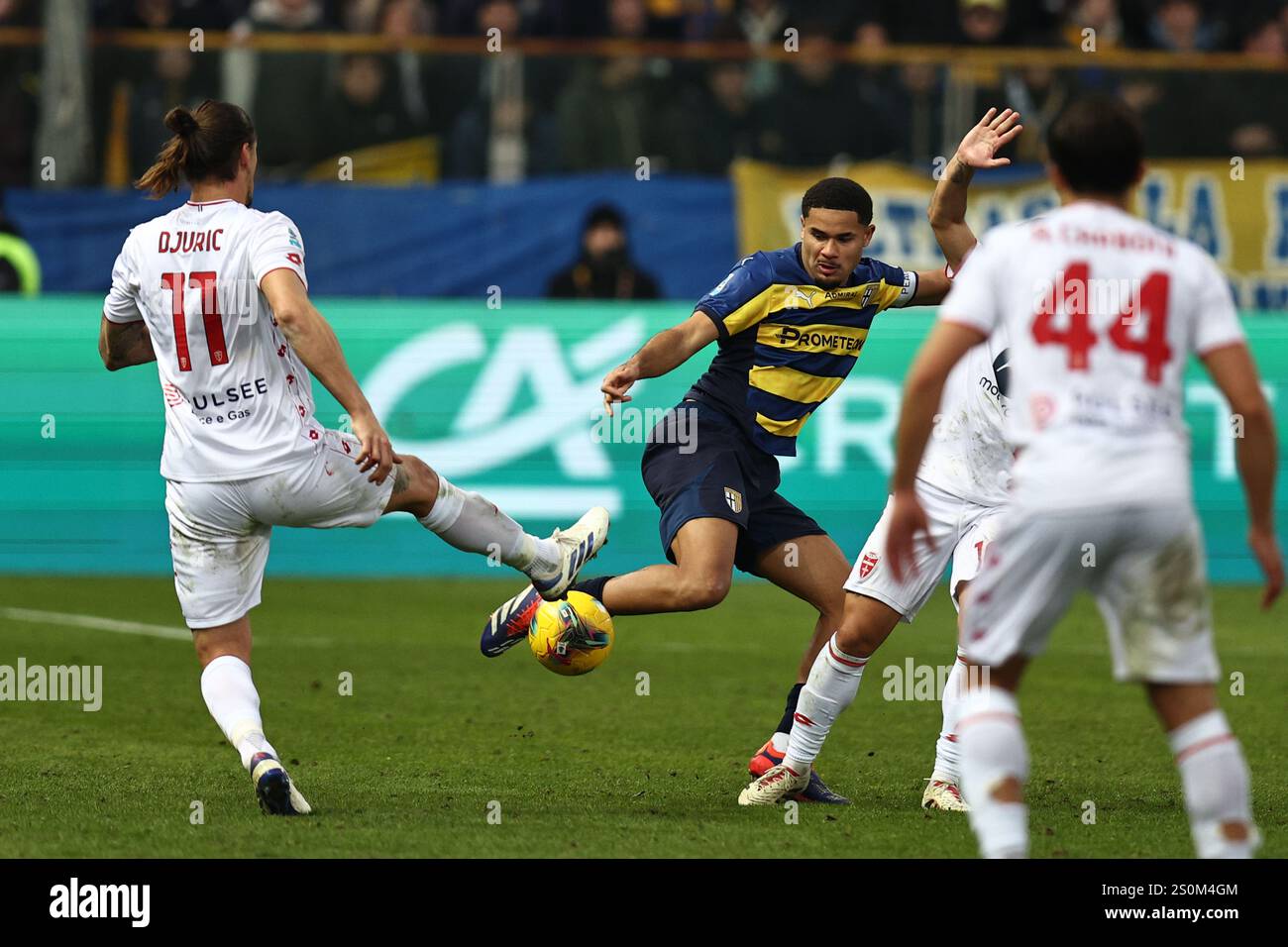 Parma, Italy. 28th Dec 2024. Simon Sohm (Parma)Milan Djuric (Monza ...