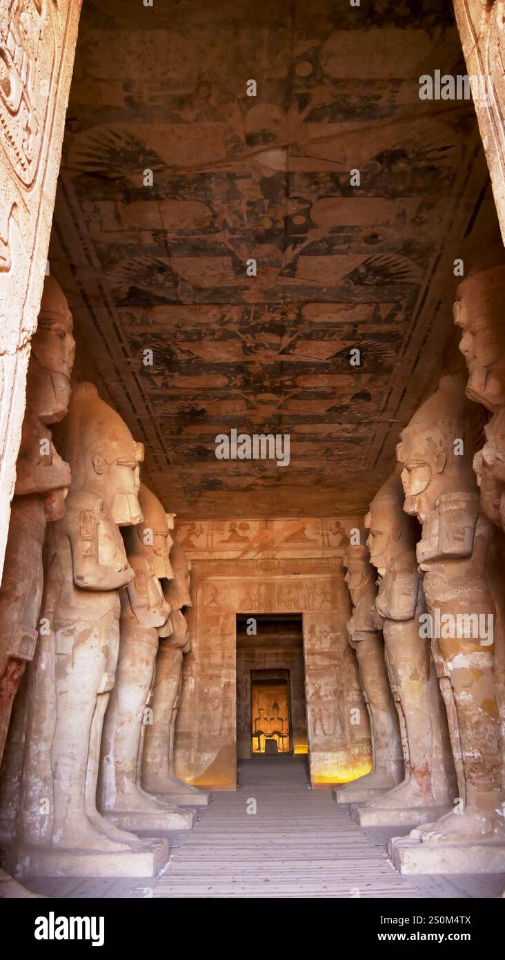 Osiris Pillars in the Hypostyle Room of The Great Abu Simbel Temple ...