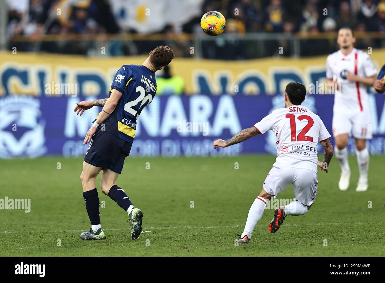 Antoine Hainaut (Parma)Stefano Sensi (Monza) during the Italian Serie A ...