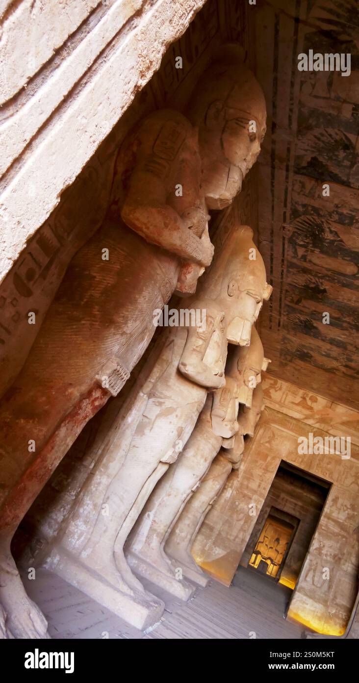 Osiris Pillars in the Hypostyle Room of The Great Abu Simbel Temple ...