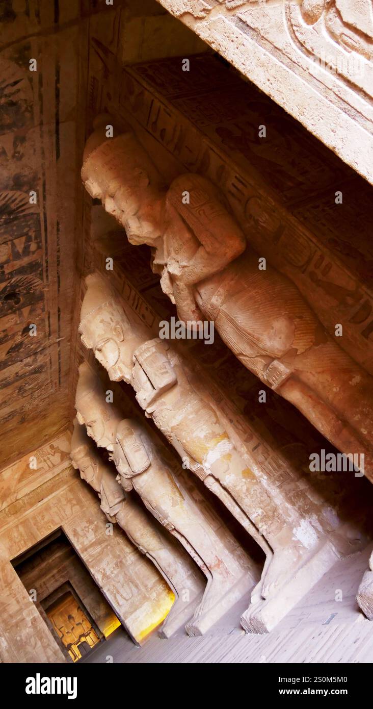 Osiris Pillars in the Hypostyle Room of The Great Abu Simbel Temple ...