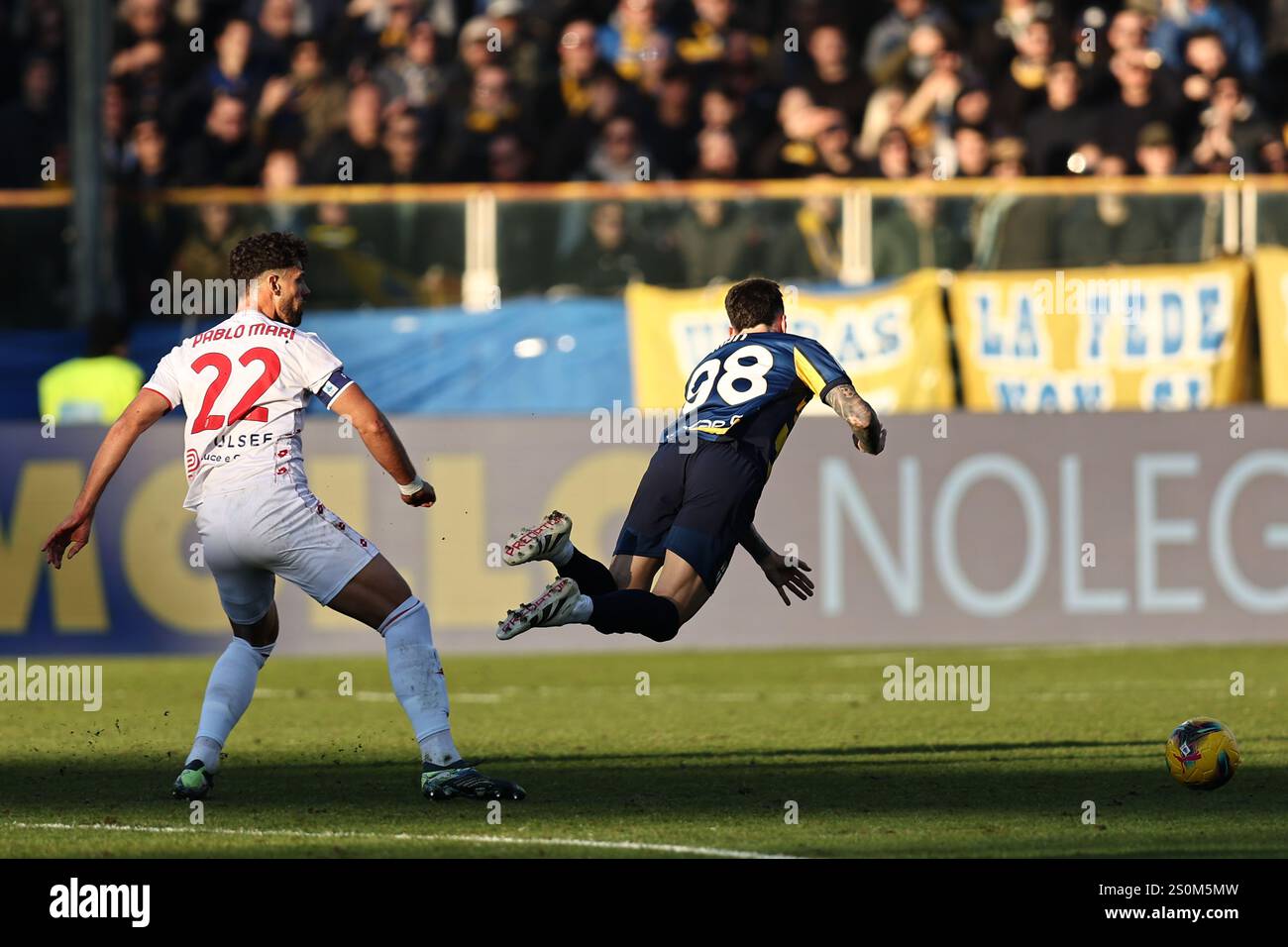 Parma, Italy. 28th Dec 2024. Dennis Man (Parma)Pablo Mari (Monza ...