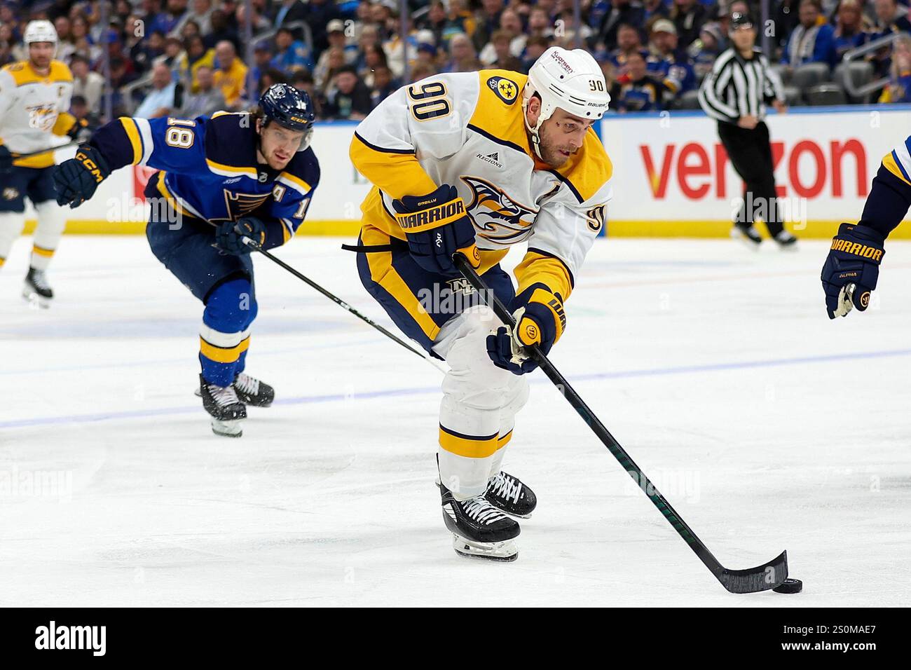 Nashville Predators' Ryan O'Reilly (90) in action during the third ...