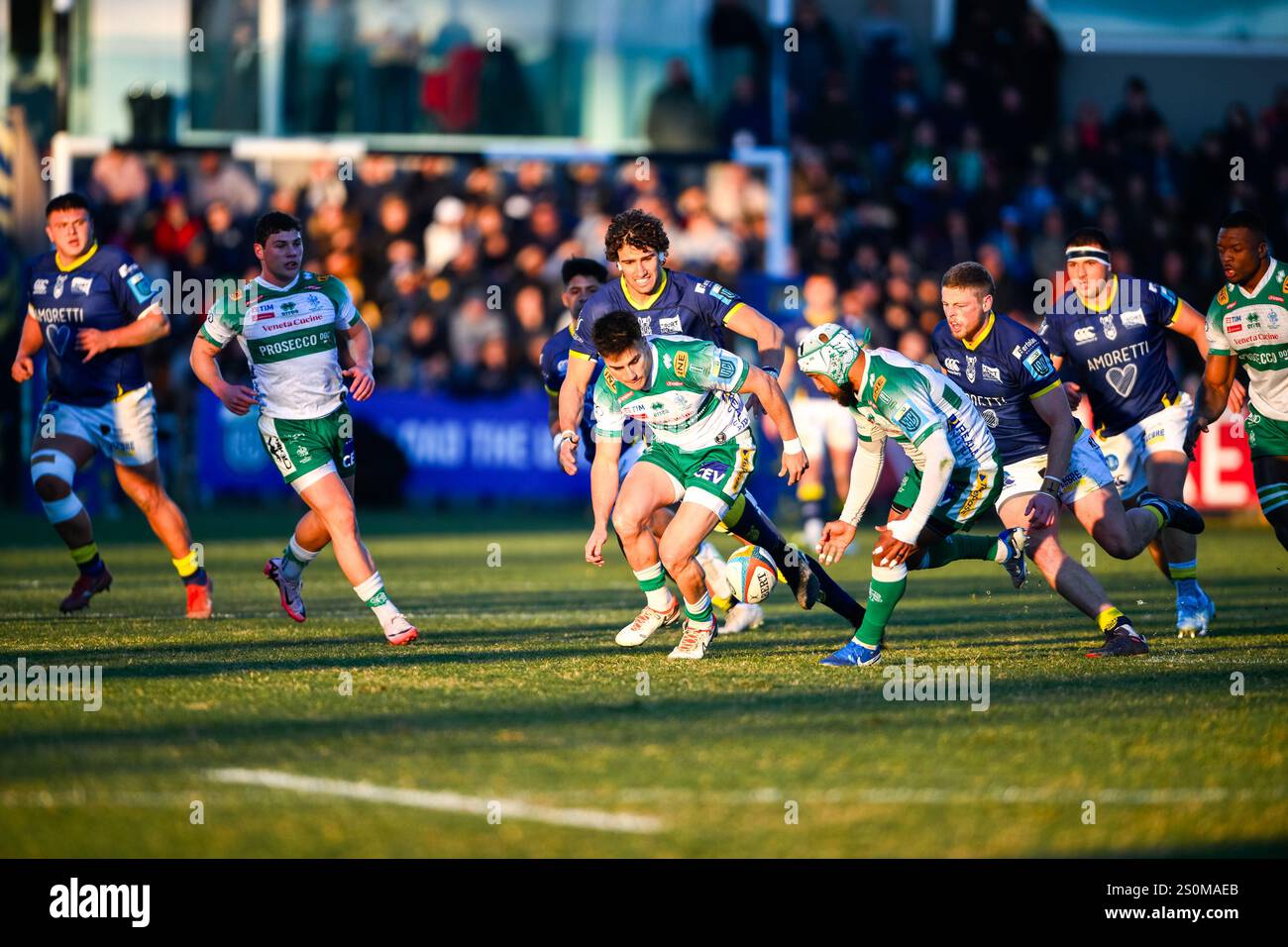 Parma, Italy. 28th Dec, 2024. Rhyno Smith ( Benetton Rugby ) Alessandro ...