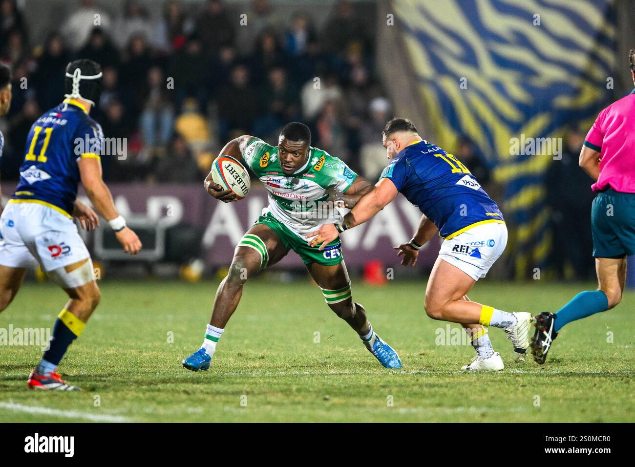 Alessandro Izekor ( Benetton Rugby ) Muhamed Hasa ( Zebre Parma ) during Zebre Parma vs Benetton ...