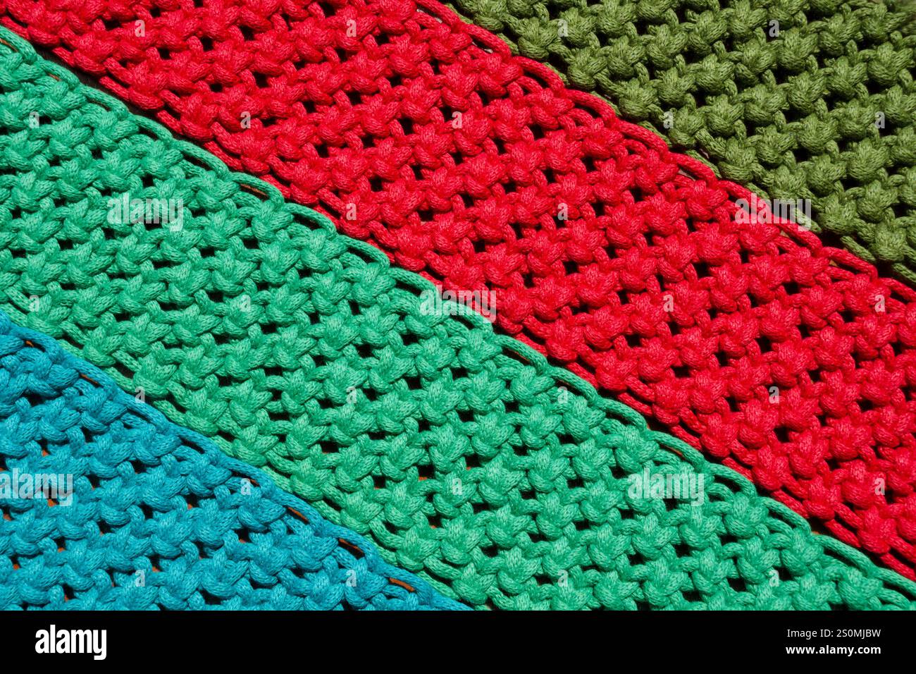 Wicker patterns. Macrame, a square knot of multi-colored threads Stock ...