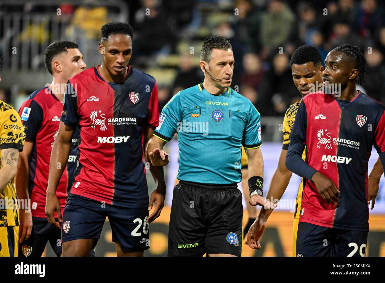 Cagliari, Italy. 28th Dec, 2024. Yerri Mina of Cagliari Calcio, Daniele ...