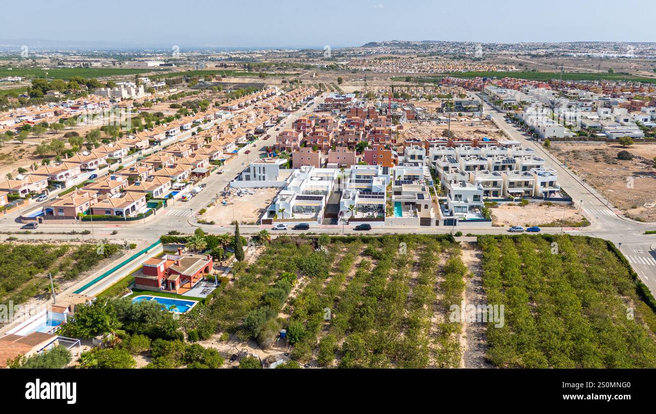 Aerial image showcasing residential neighborhoods, modern housing, and ...