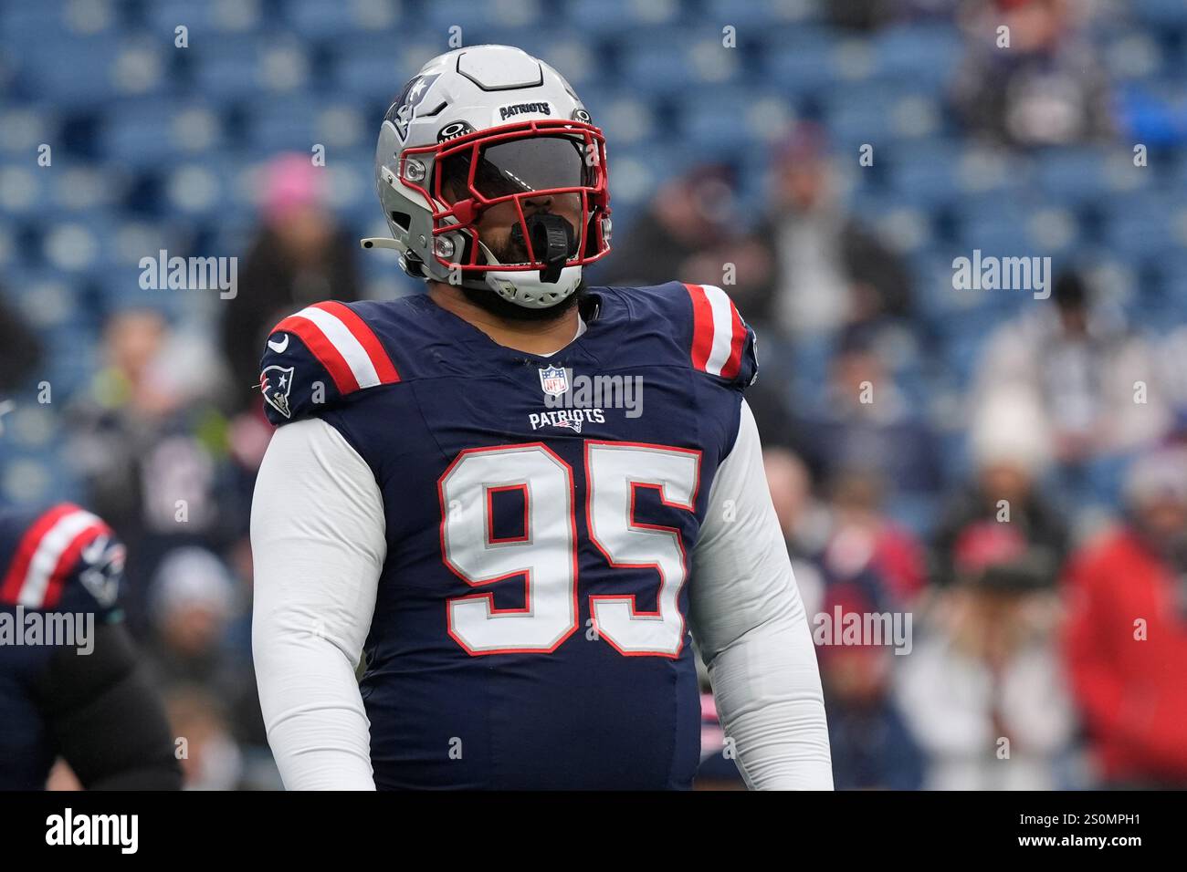 New England Patriots defensive tackle Daniel Ekuale (95) prior to an ...