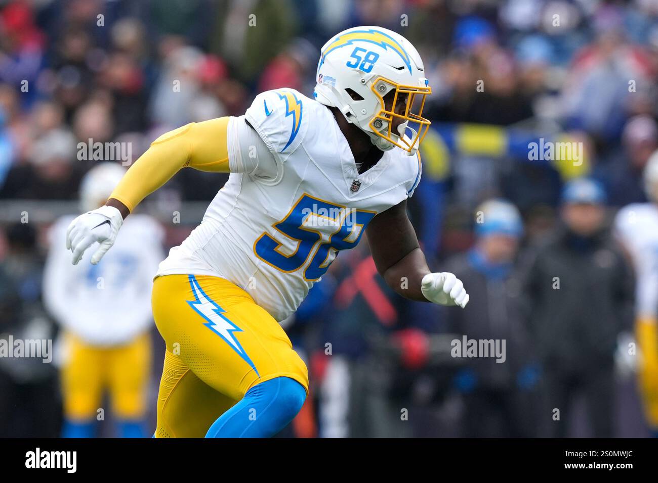 Los Angeles Chargers linebacker Shaq Quarterman (58) during the first ...