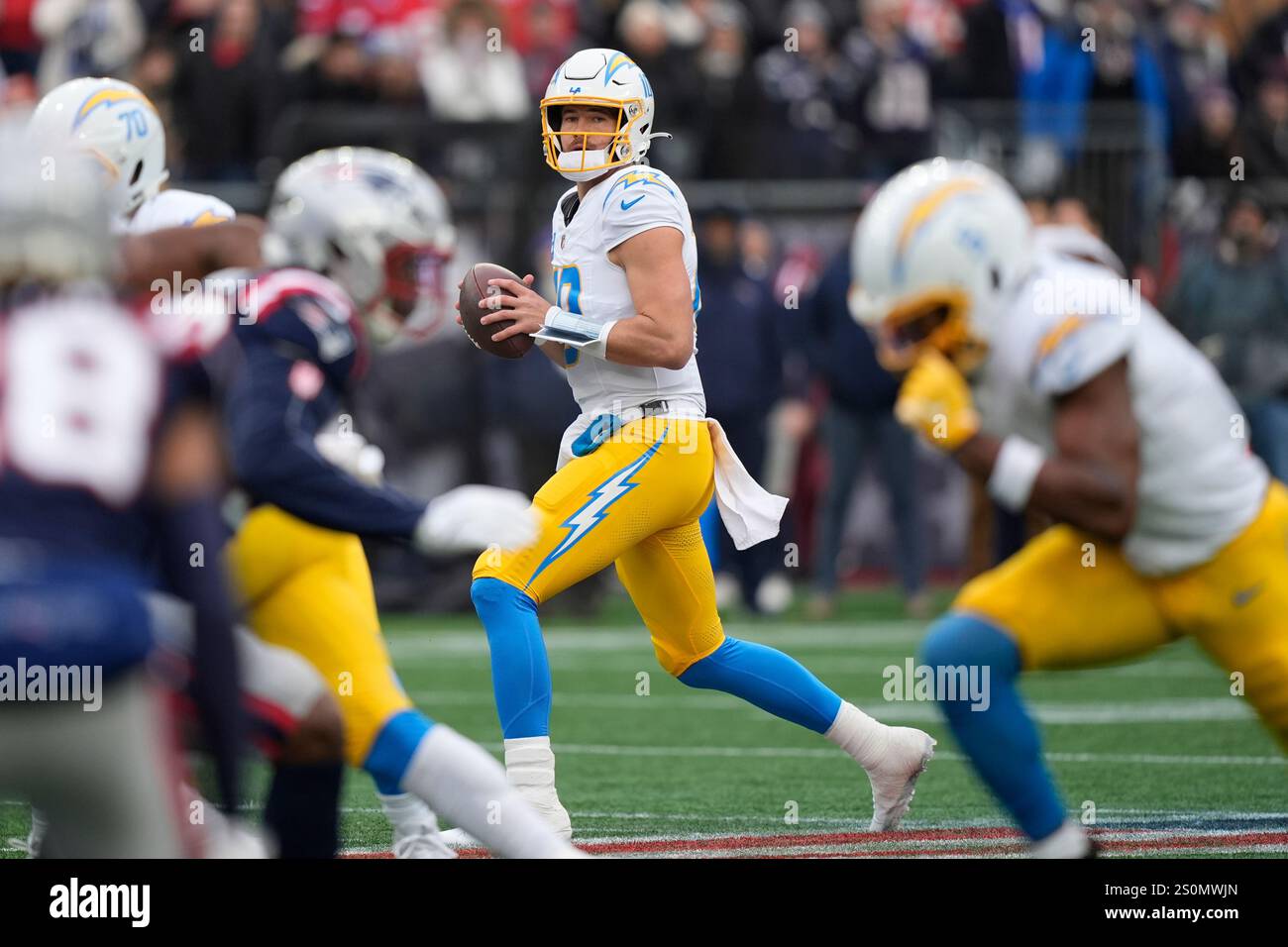 Los Angeles Chargers quarterback Justin Herbert (10) during the first ...