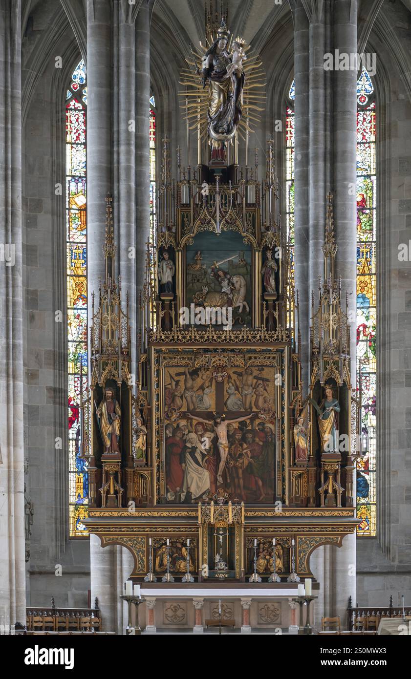 High altar from 1642 in the late Gothic church of St George ...