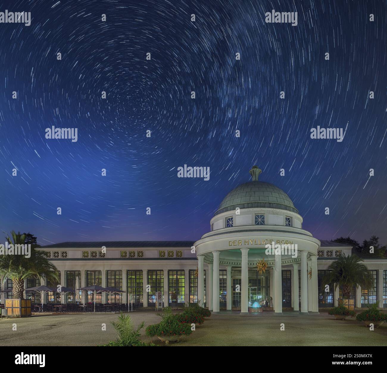 The Hyllige Born night long exposure starry sky Bad Pyrmont Germany ...