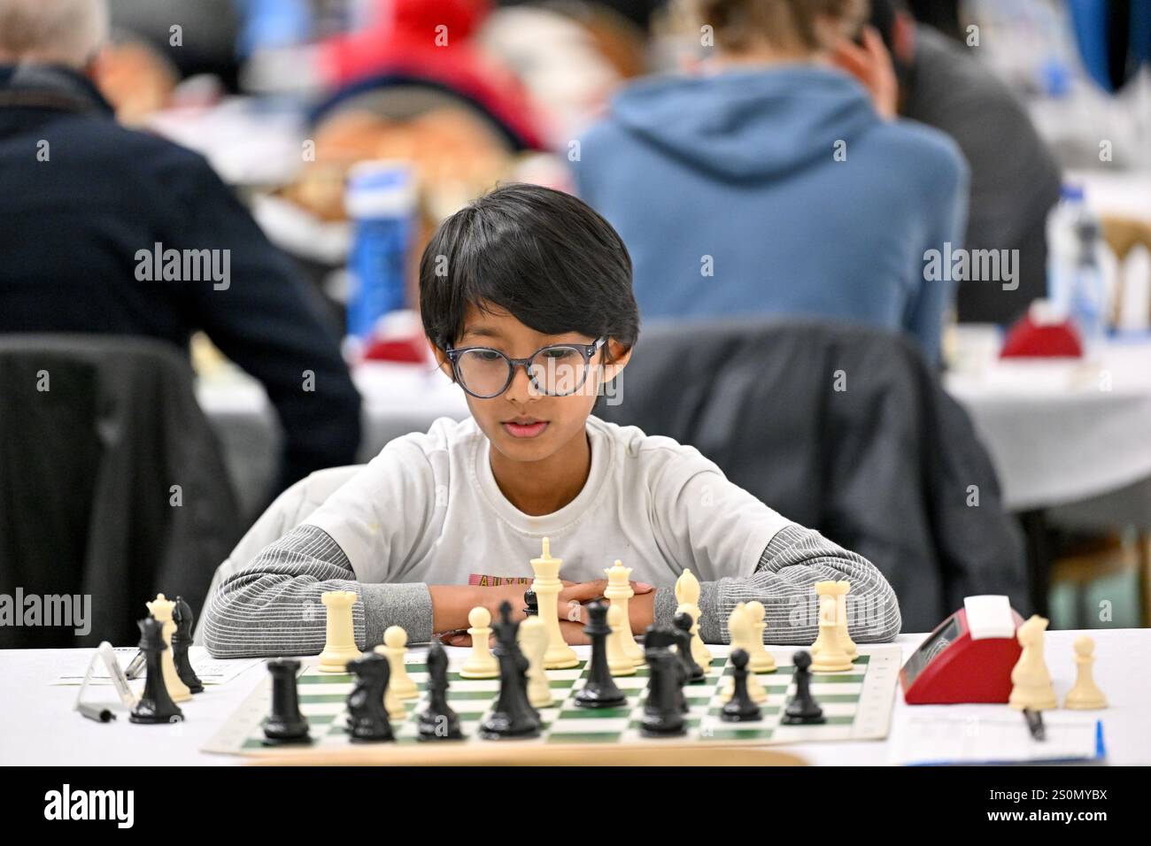 Hastings, UK. 28th Dec, 2024. Reyansh Saxena ENG during the 98th Caplin ...