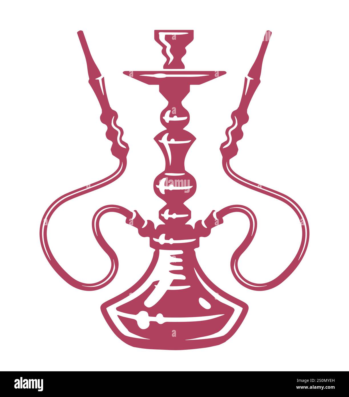 Hookah with two pipes, emblem. Smoking tobacco logo symbol. Shisha ...
