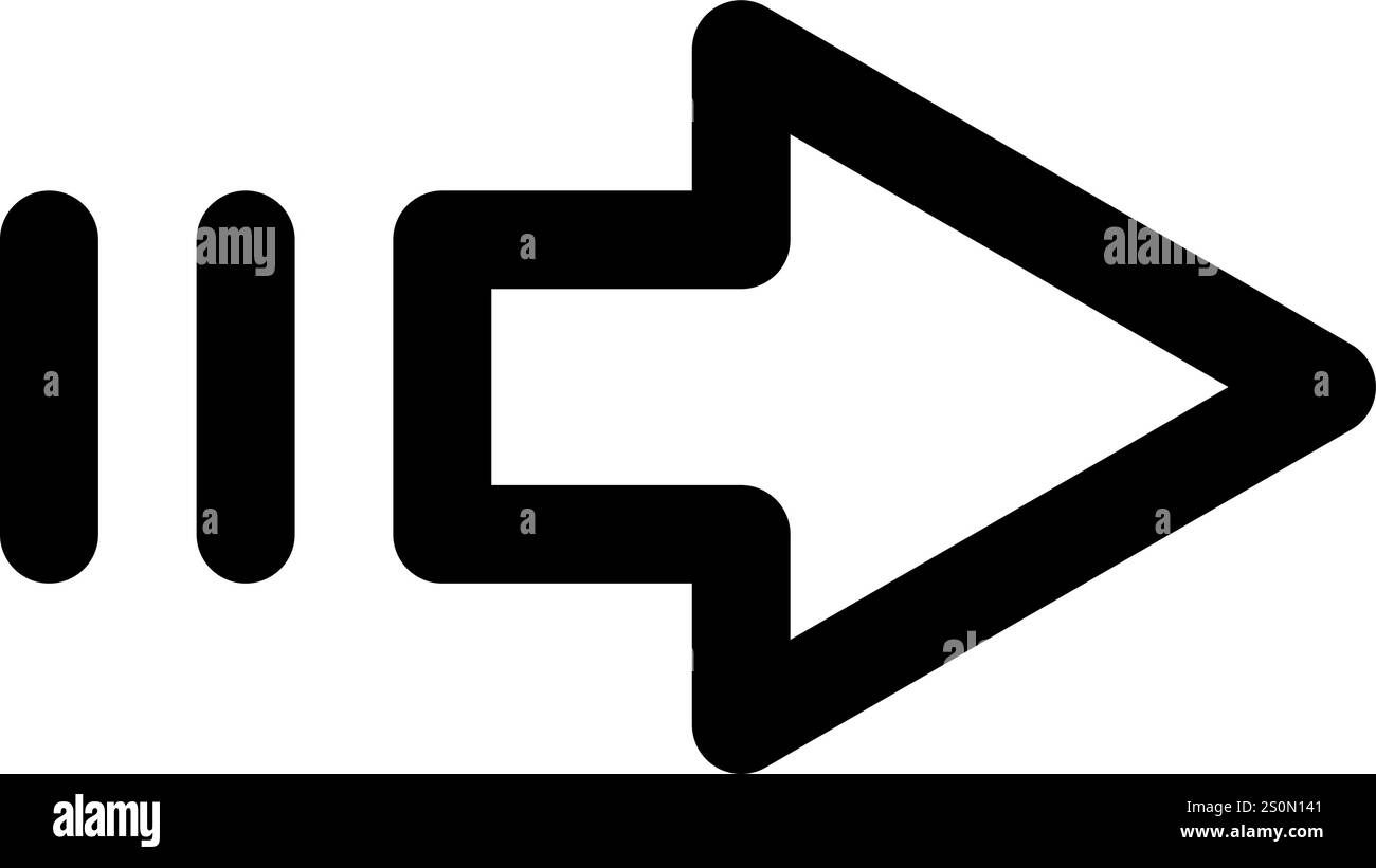 Minimalist vector illustration featuring a bold black arrow advancing ...