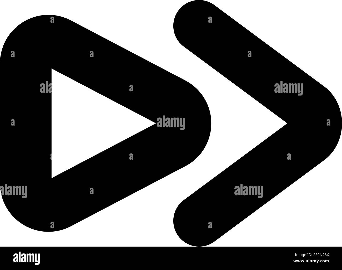 Merging play and forward symbols into a single black shape against a ...