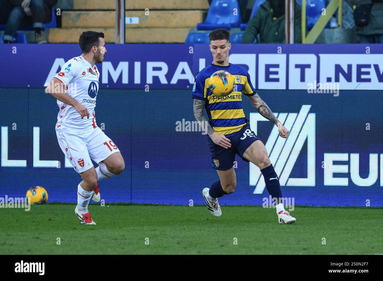 Parma, Italy. 28th Dec, 2024. Dennis Man (Parma Calcio) in action ...