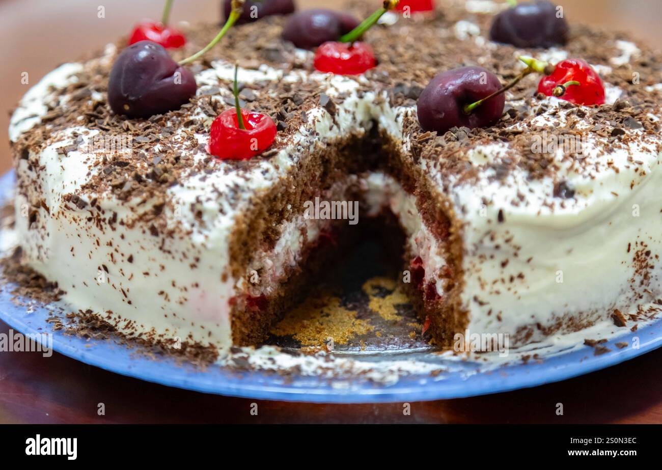 The most traditional rustic black forest pie Stock Photo - Alamy