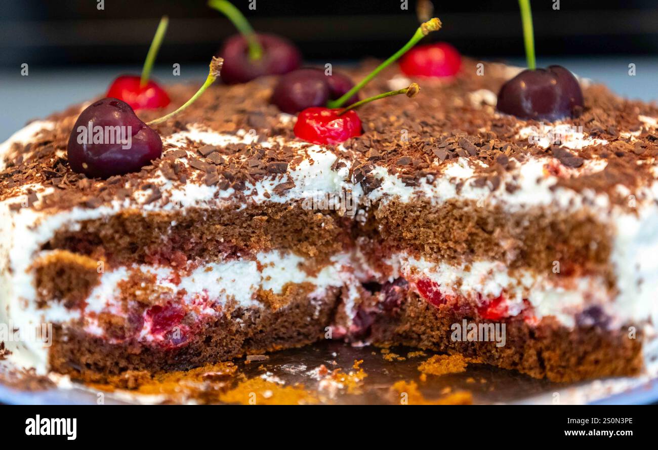 The most traditional rustic black forest pie Stock Photo - Alamy