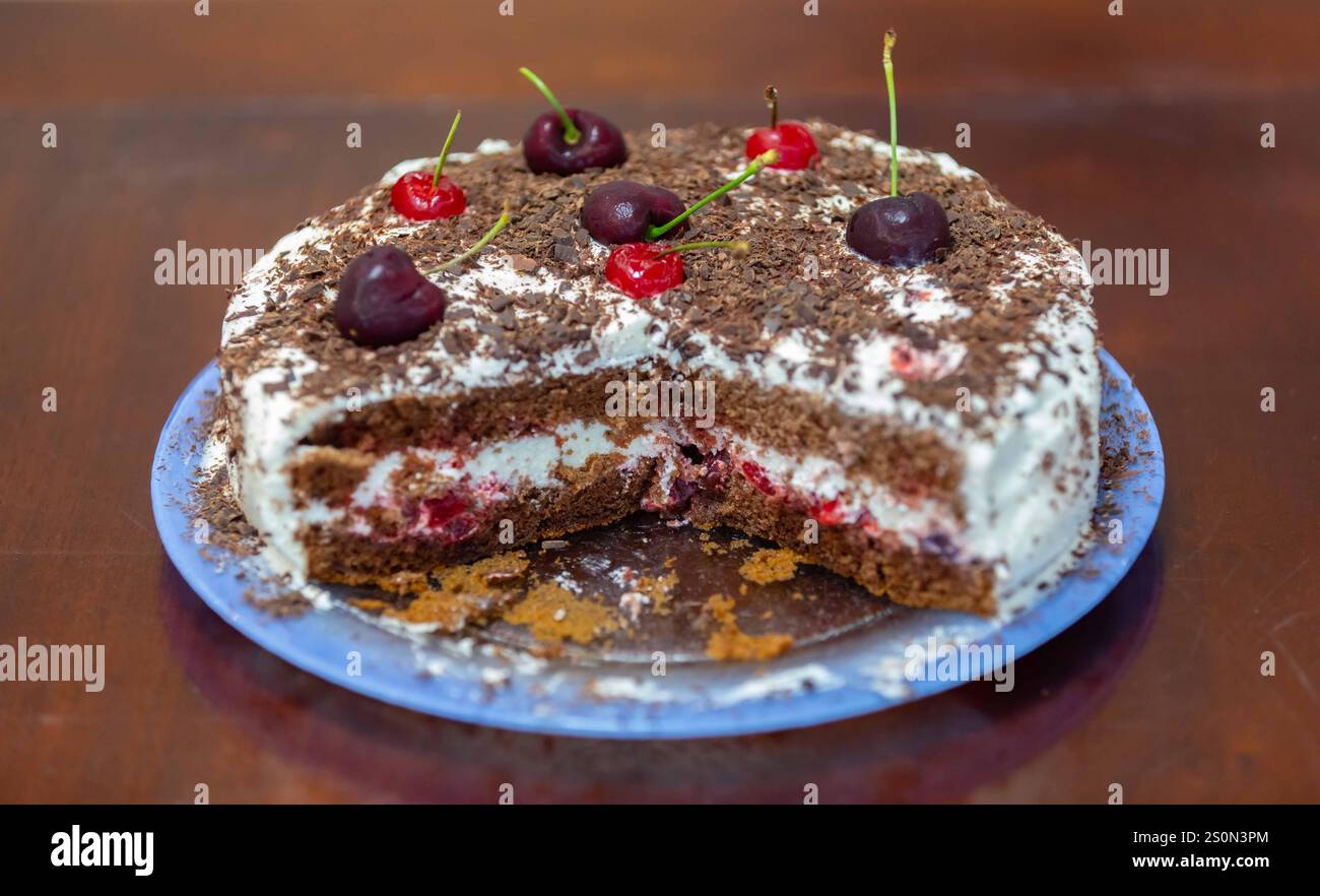 The most traditional rustic black forest pie Stock Photo - Alamy