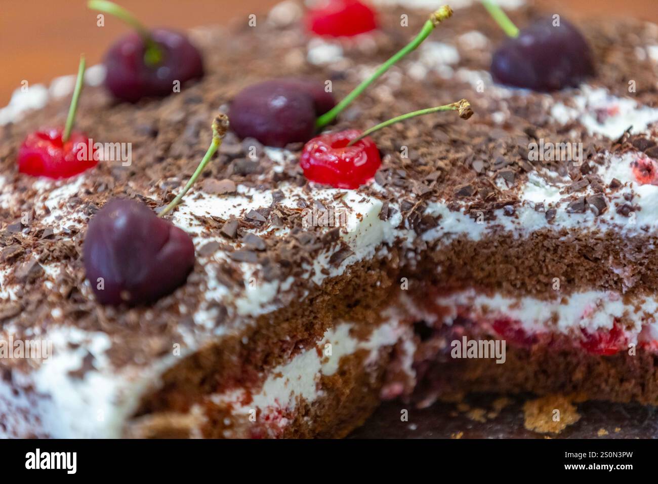 The most traditional rustic black forest pie Stock Photo - Alamy
