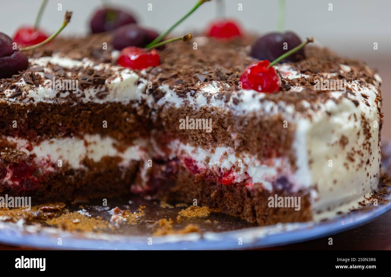 The most traditional rustic black forest pie Stock Photo - Alamy