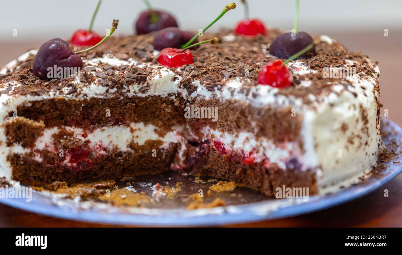 The most traditional rustic black forest pie Stock Photo - Alamy