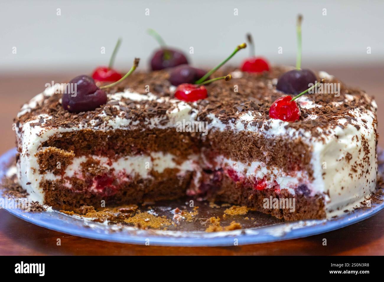 The most traditional rustic black forest pie Stock Photo - Alamy