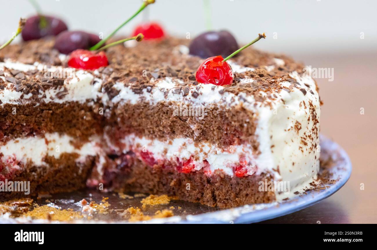 The most traditional rustic black forest pie Stock Photo - Alamy