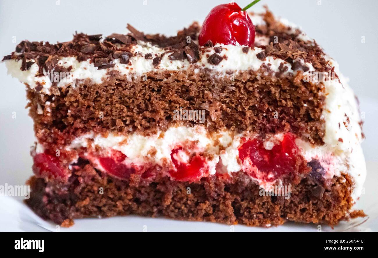 The most traditional rustic black forest pie Stock Photo - Alamy