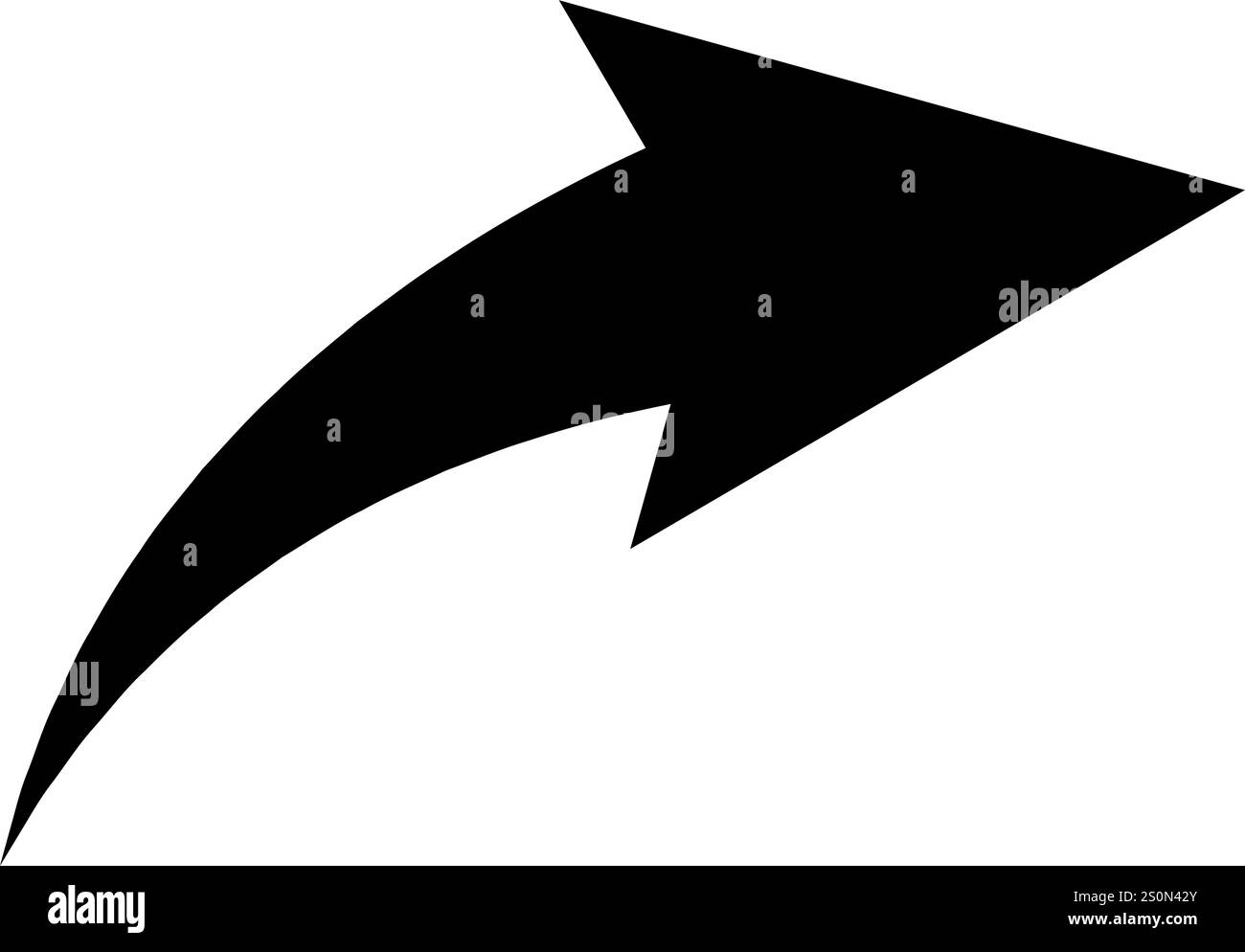 Simple black arrow pointing upwards and to the right against a clean ...