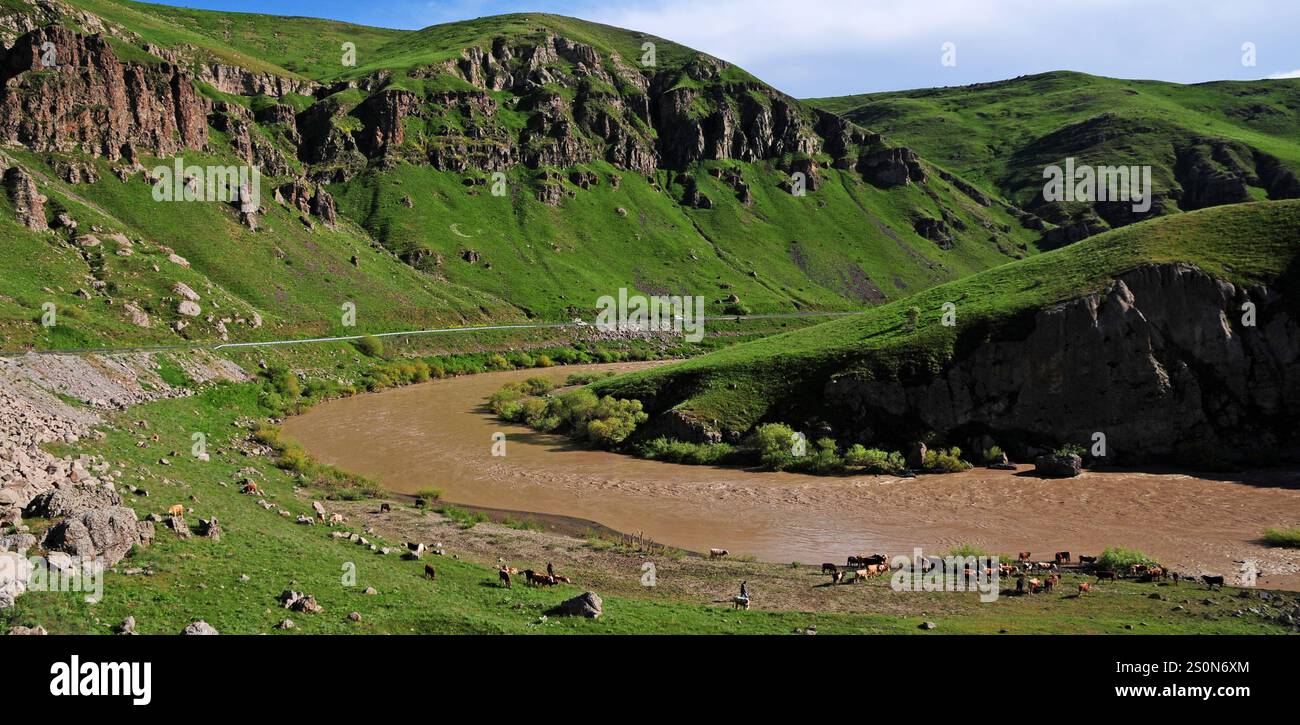 A view from the rural areas of Hamur Town in Agri, Turkey Stock Photo ...