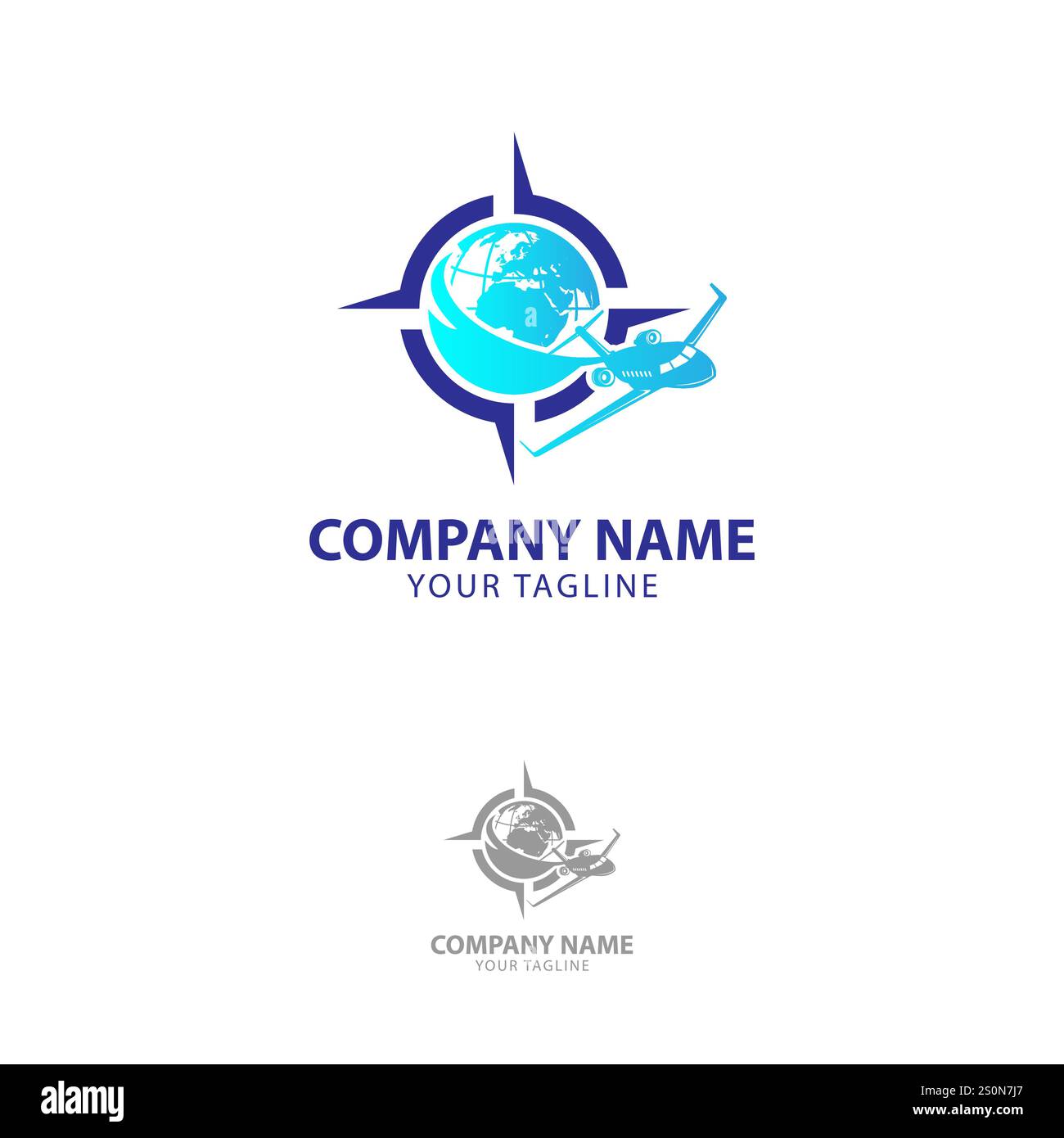 Airplane world travel agency logo. Flight plane trip globe vector.EPS ...