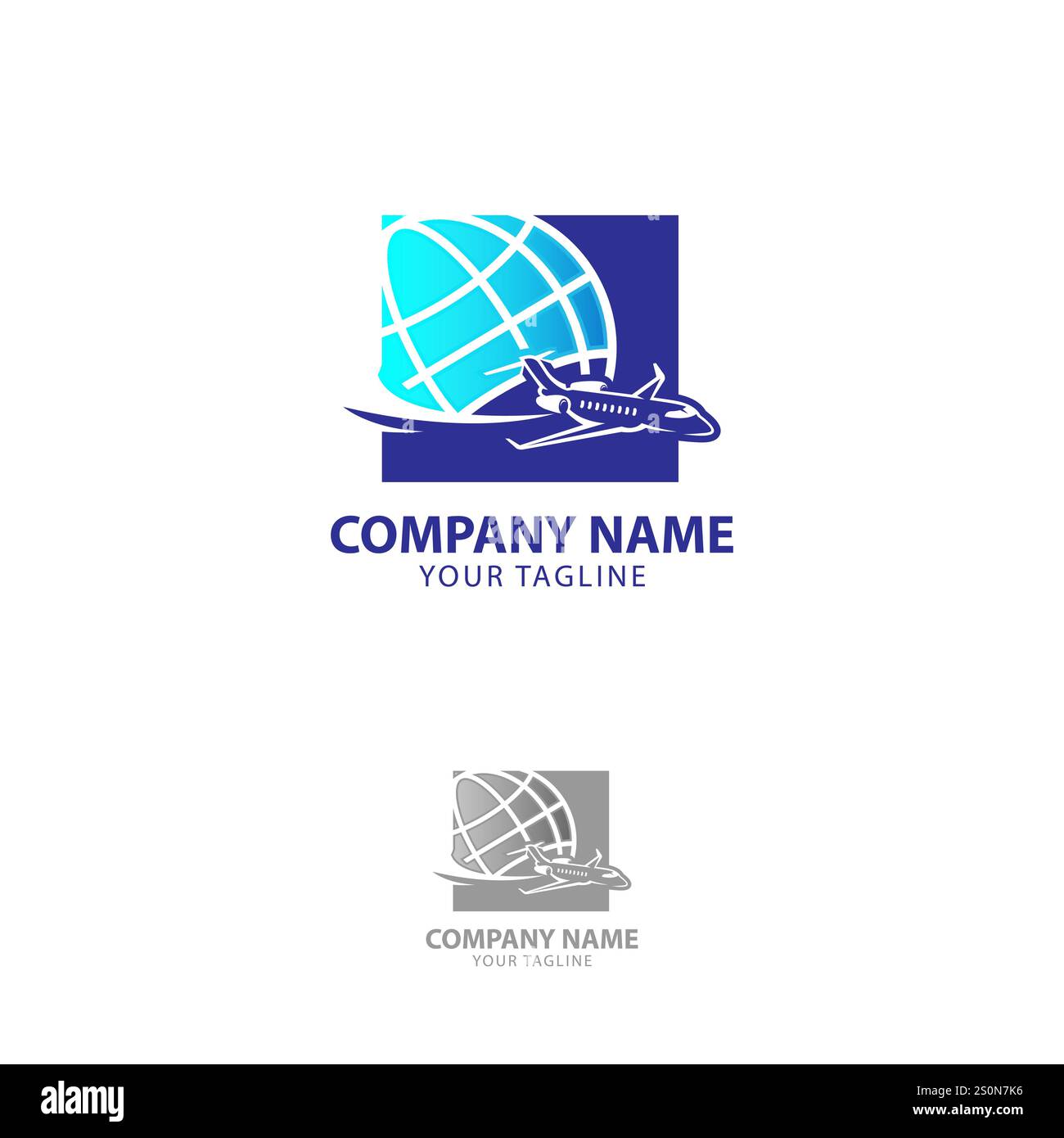 Airplane world travel agency logo. Flight plane trip globe vector.EPS 10 Stock Vector Image ...