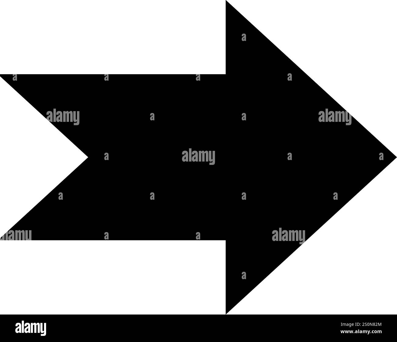Simple black arrow pointing to the right featuring a jagged edge, ideal ...