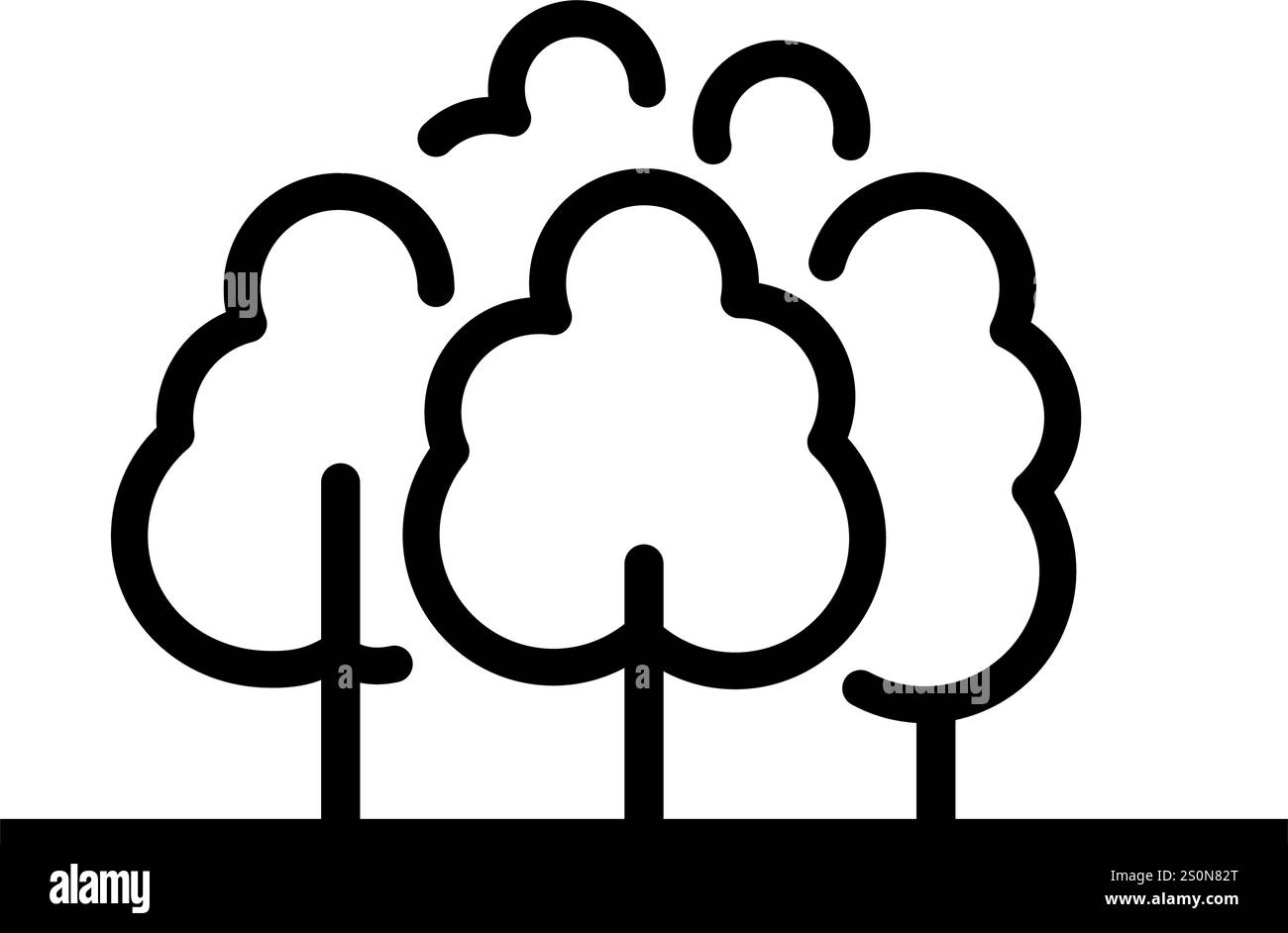 Forest icon symbol outline vector illustration Stock Vector Image & Art ...