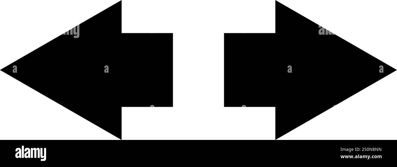 Two black arrows pointing in opposite directions, representing decision ...