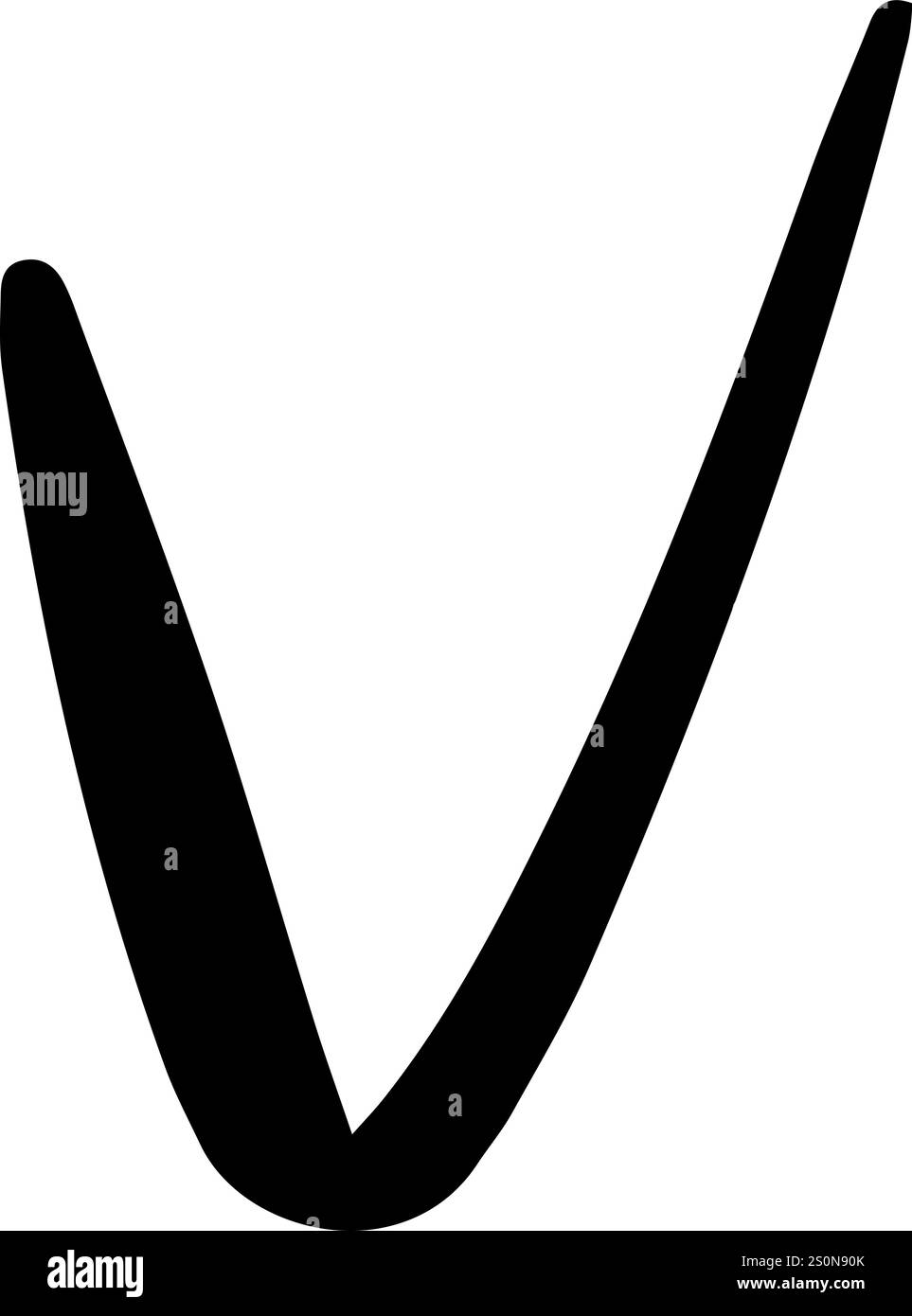 Simple, bold check mark symbol represents confirmation, agreement, or positive outcome ...