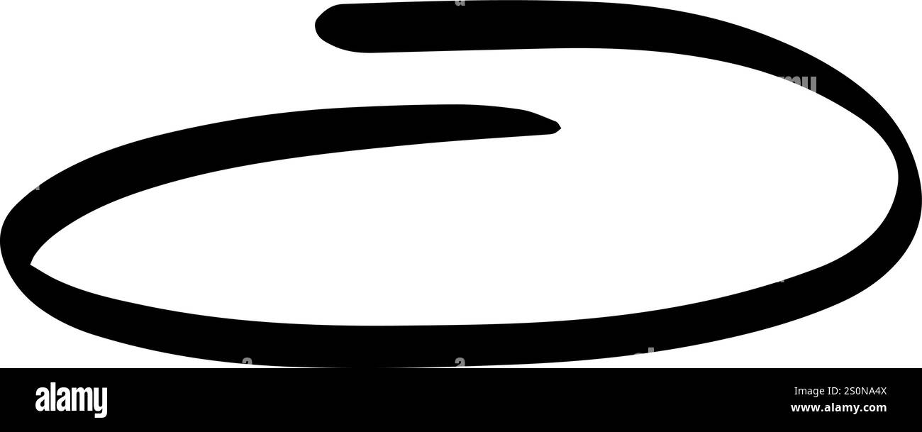 Hand drawn, imperfect circle highlighting important text in a document ...