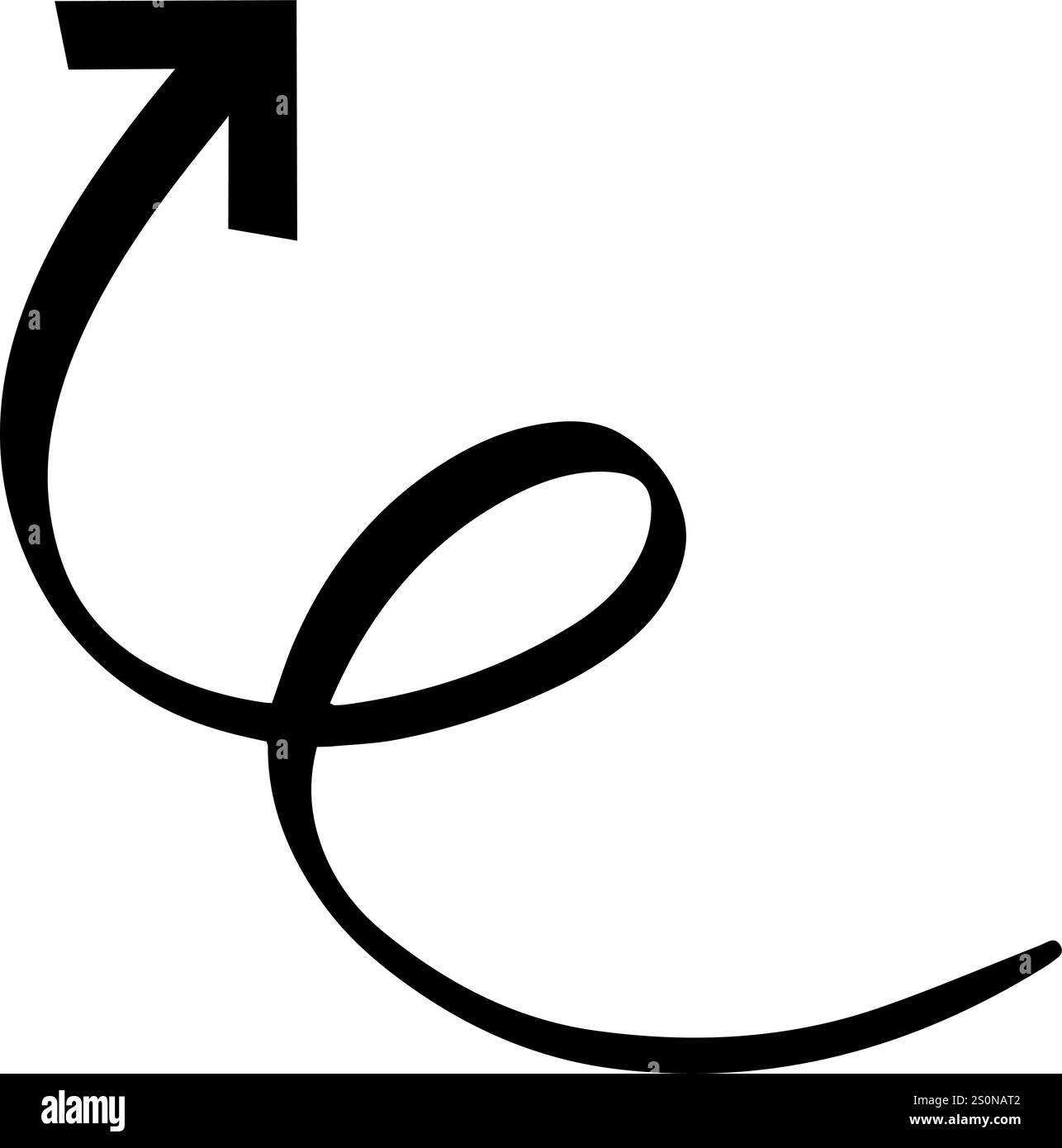 Curving upward arrow featuring a modern and elegant design ...