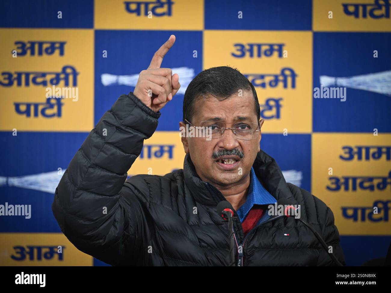 NEW DELHI, INDIA - DECEMBER 28: Arvind Kejriwal, National Convenor of Aam Admi Party along with ...
